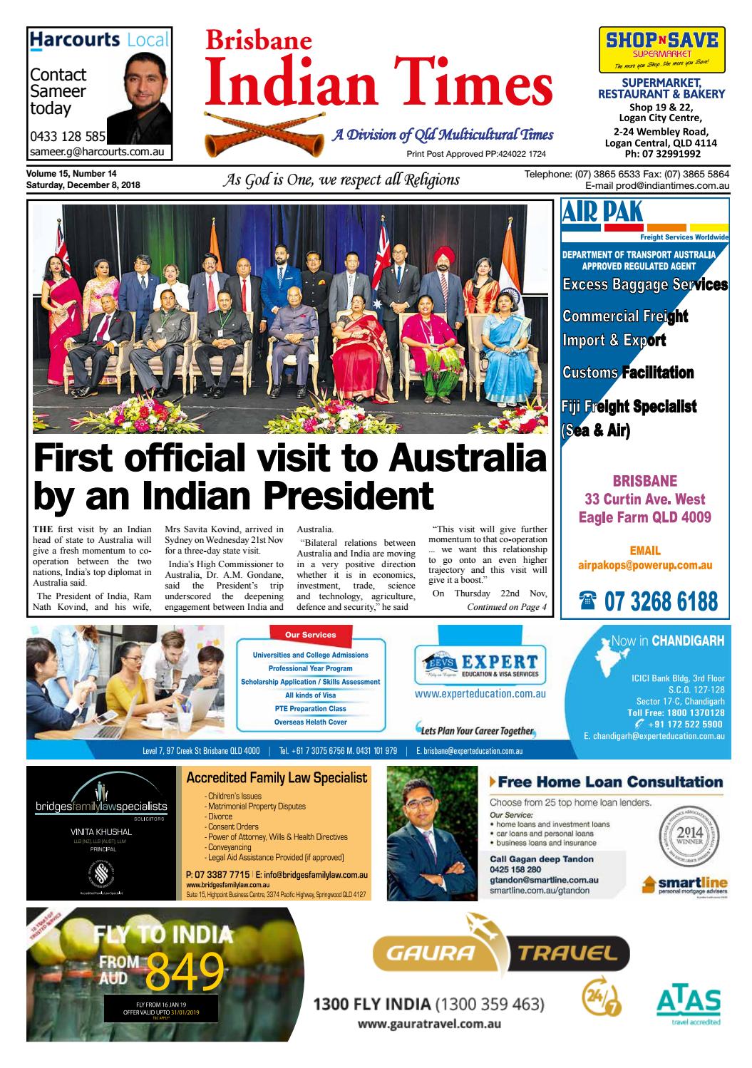Brisbane Indian Times - December 2018 by Umesh Chandra - Issuu