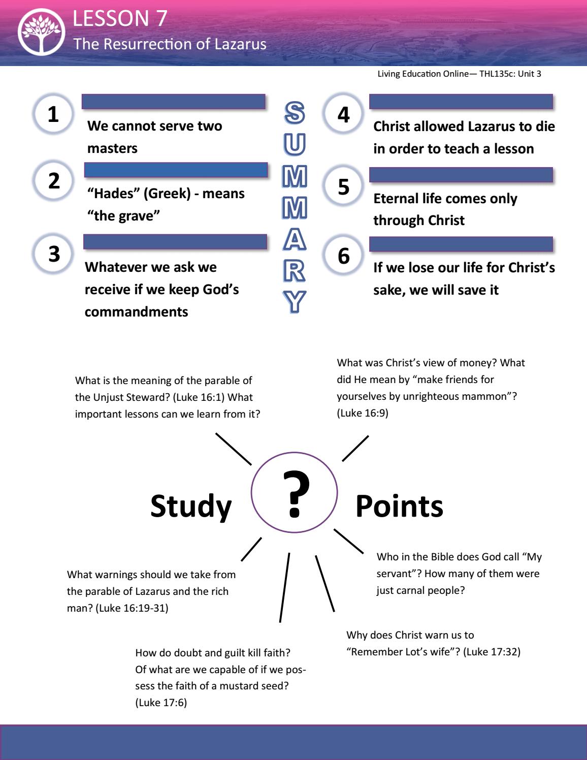The Judean Ministry: Summary 7 by Living Education Online - Issuu