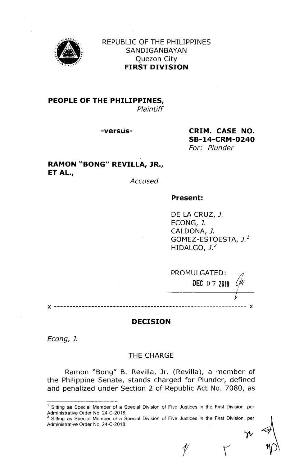 Bong Revilla not guilty of plunder by myinquirer dotnet - Issuu