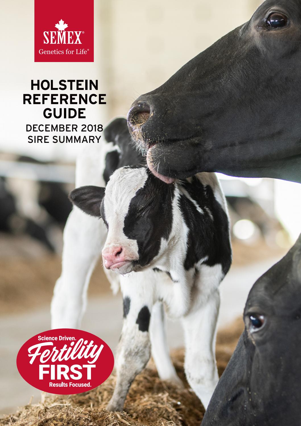 Semex - December 2018 USA Holstein Reference Guide by Semex - Issuu
