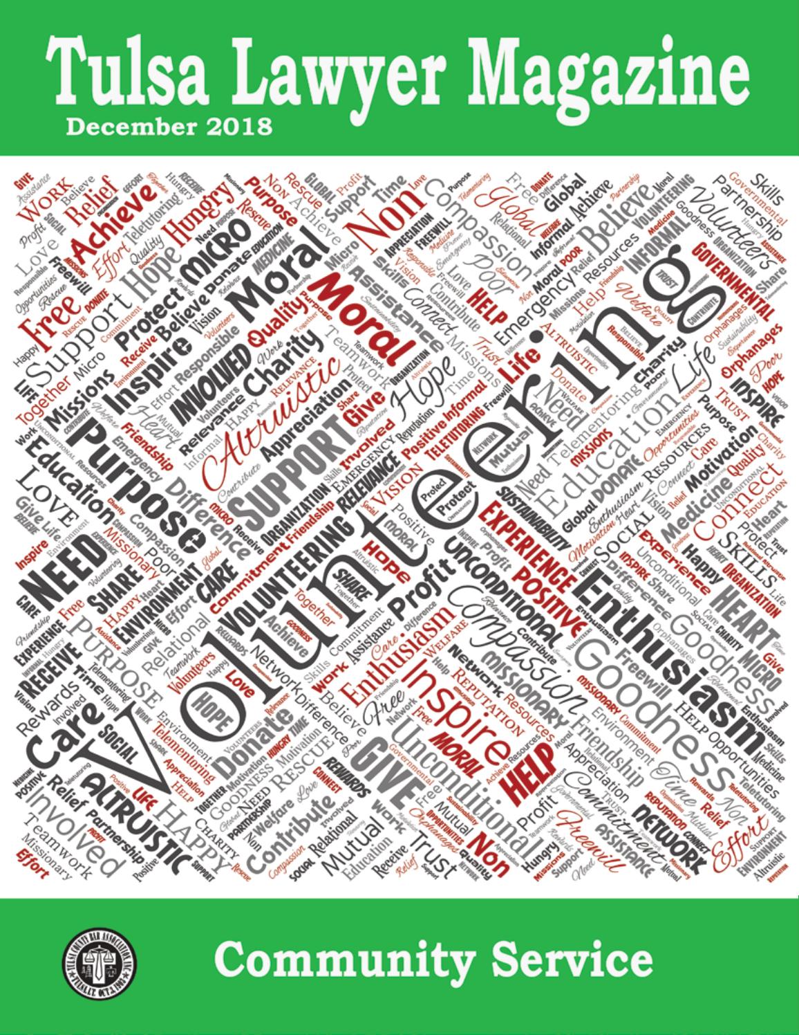 Tulsa Lawyer Magazine December 2018 by Tulsa County Bar Association - Issuu