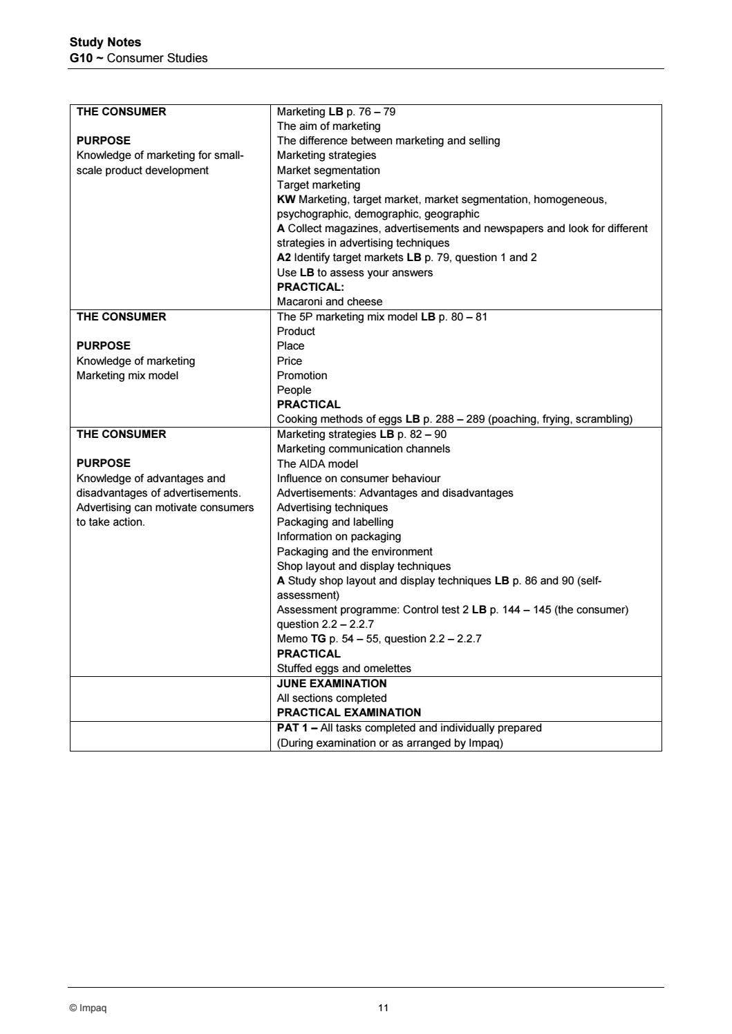 Gr 10-Consumer Studies Study Notes by Impaq - Issuu