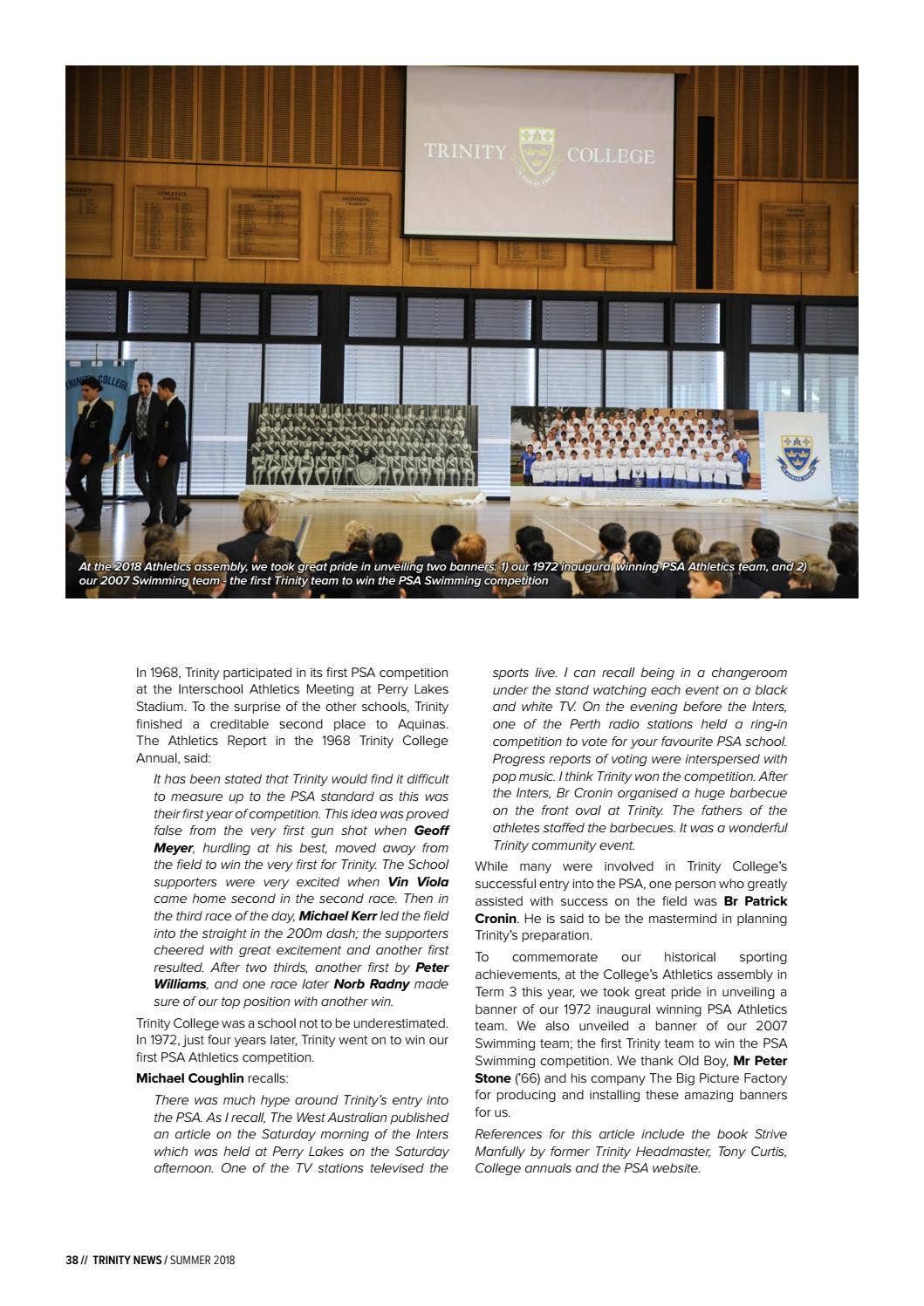 Trinity News - Edition 3 - Summer 2018 by Trinity College, Perth - Issuu