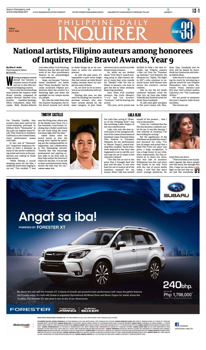 National artists, Filipino auteurs among honorees of Inquirer Indie Bravo! Awards, Year 9 by ...