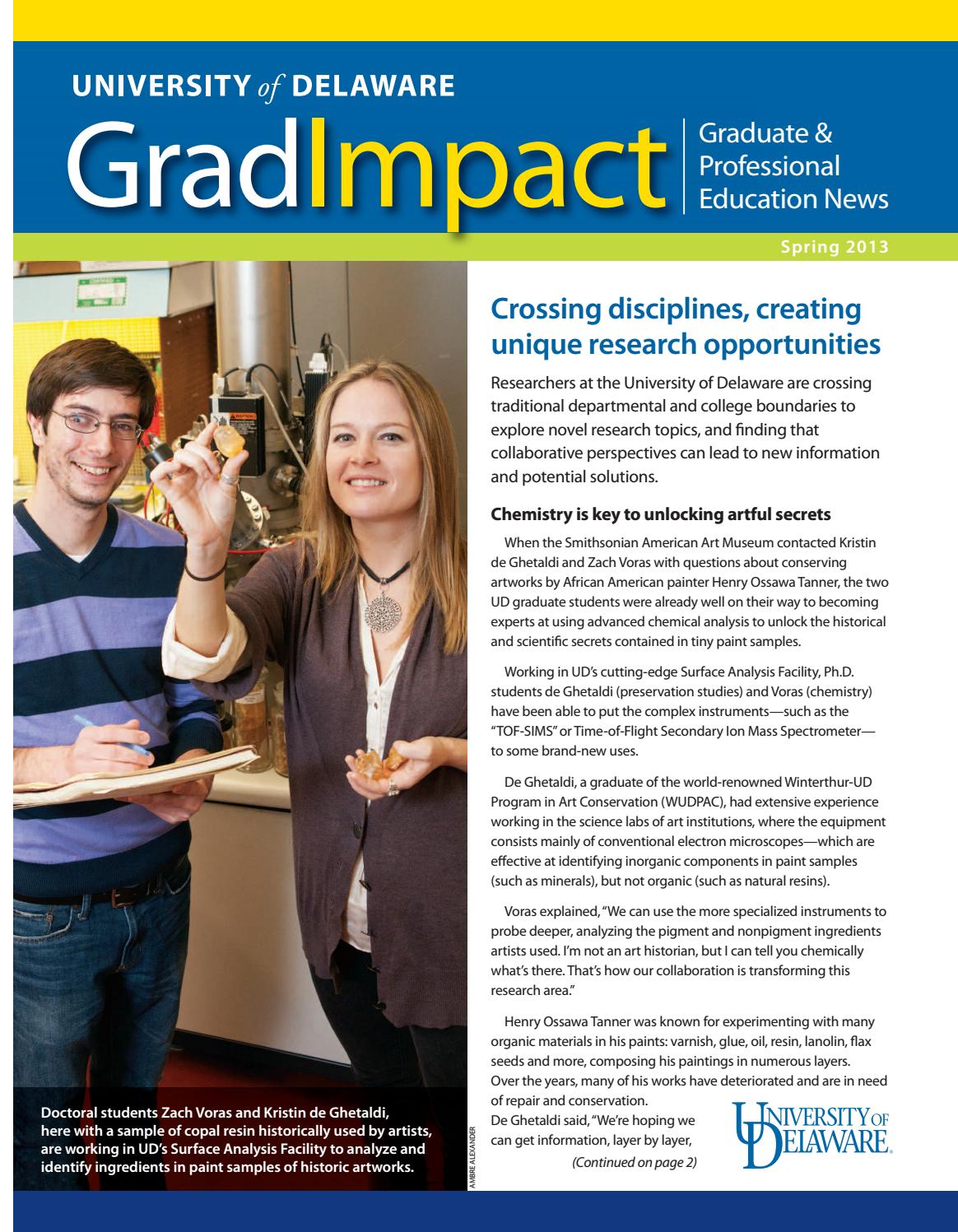 UD Grad Impact Newsletter, Spring 2013 by University of Delaware ...