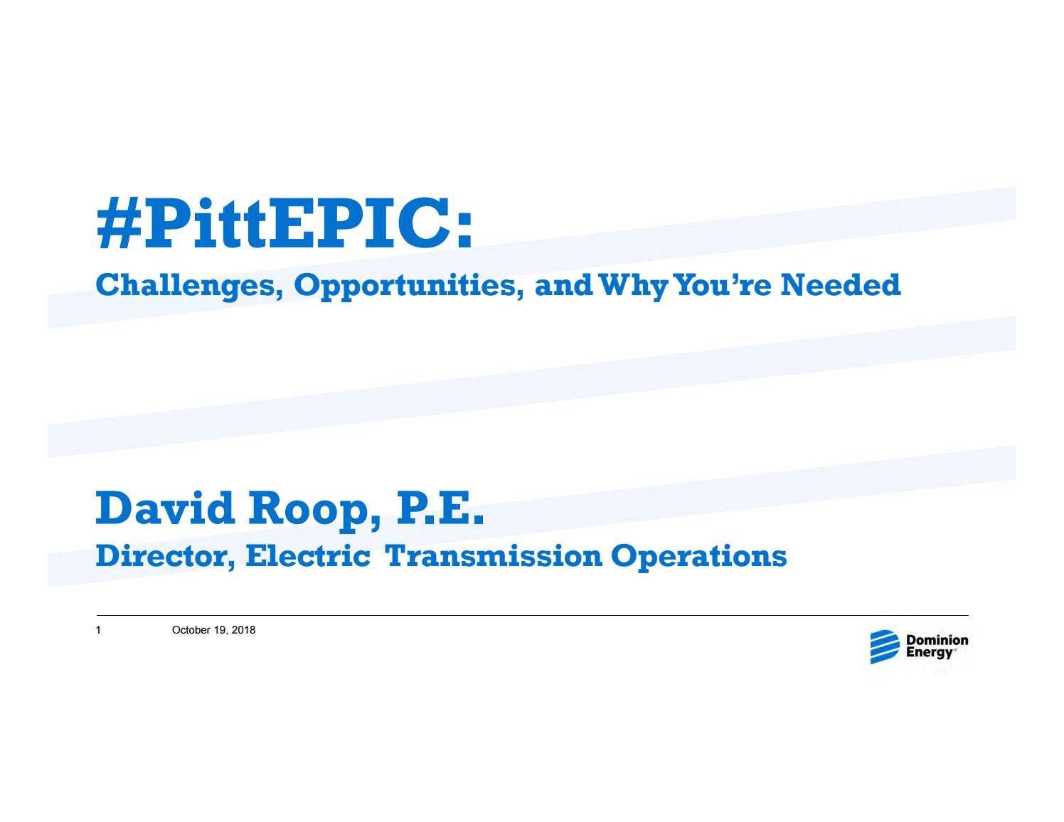 David Roop EPIC 2018 Keynote Address by PITT | SWANSON School of ...