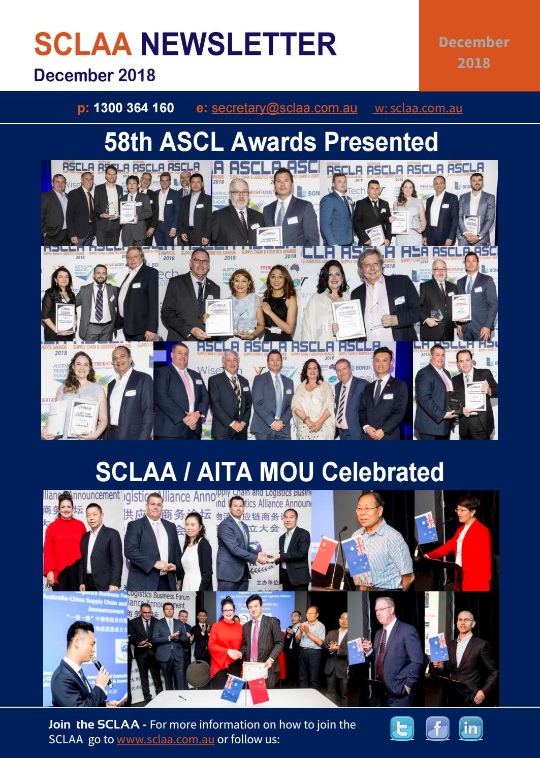SCLAA December 2018 Newsletter by Supply Chain & Logistics Association ...