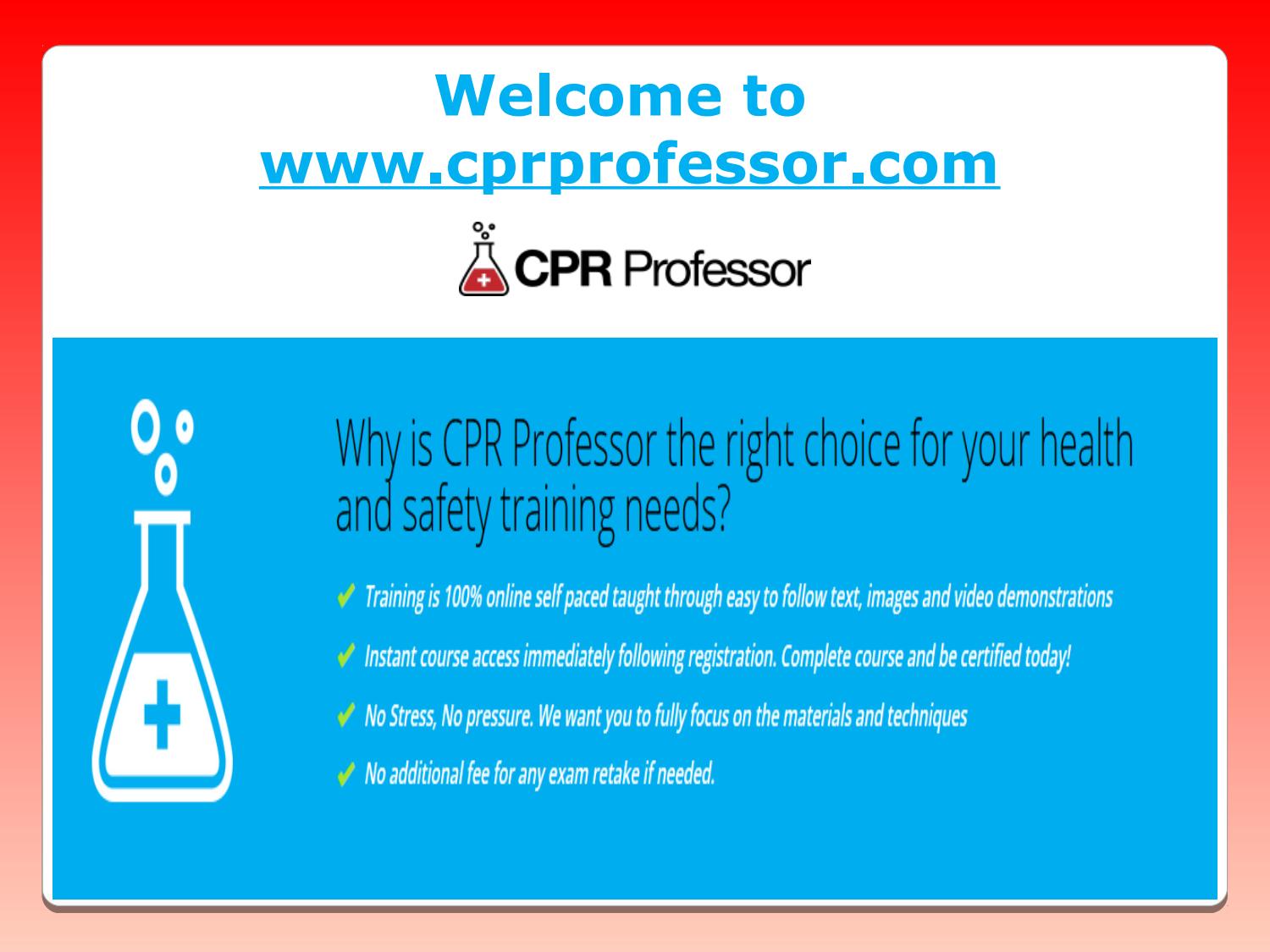 Online First Aid And CPR Certification By CPR Professor Issuu