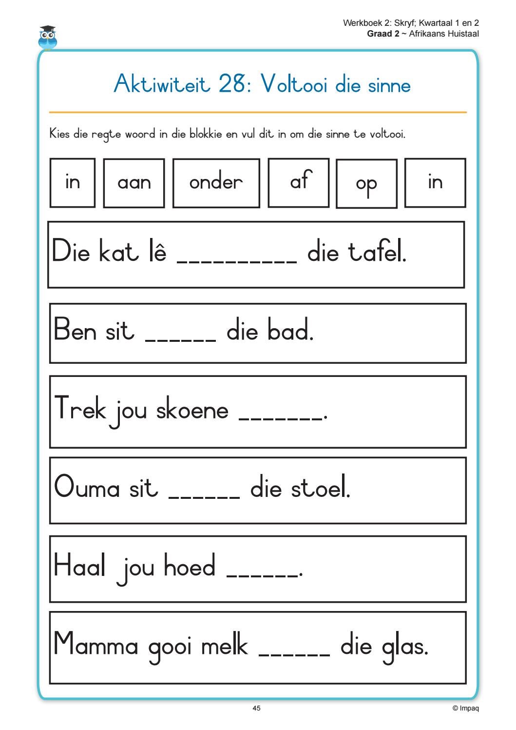 Gr 2-Afrikaans Huistaal-Werkboek 5 by Impaq - Issuu