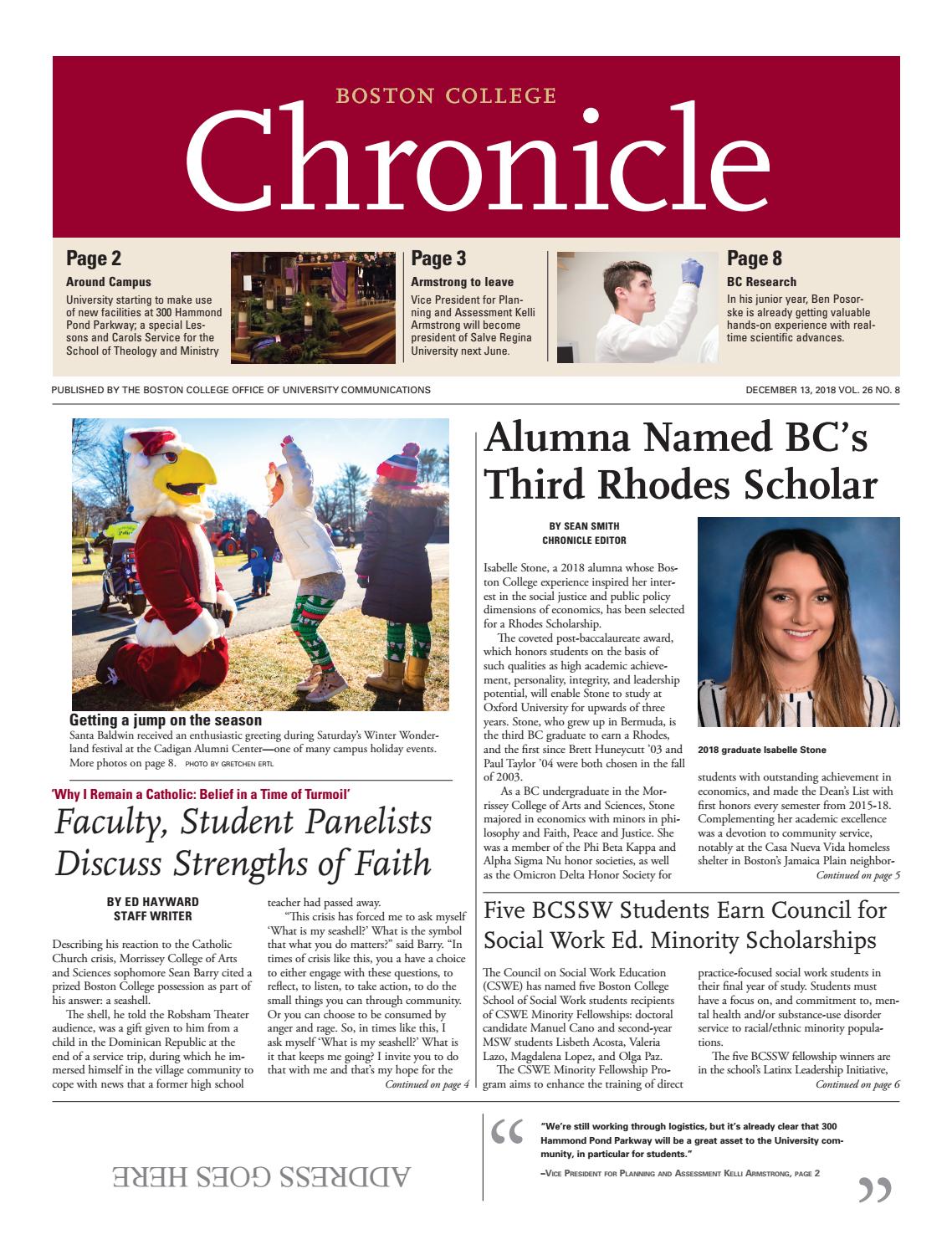 Boston College Chronicle by Boston College - Issuu