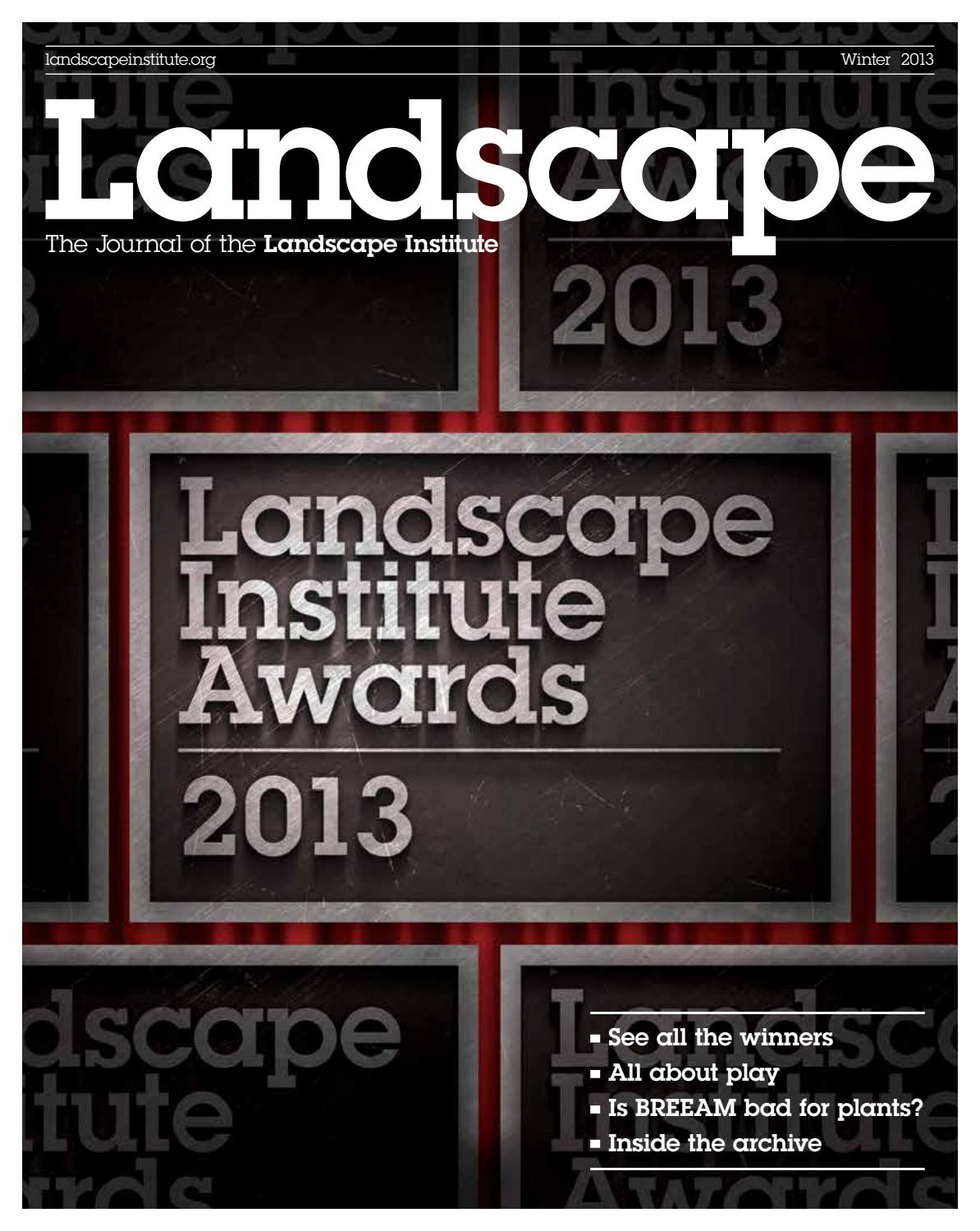 Landscape Journal - Winter 2013 by Landscape, the journal of the ...