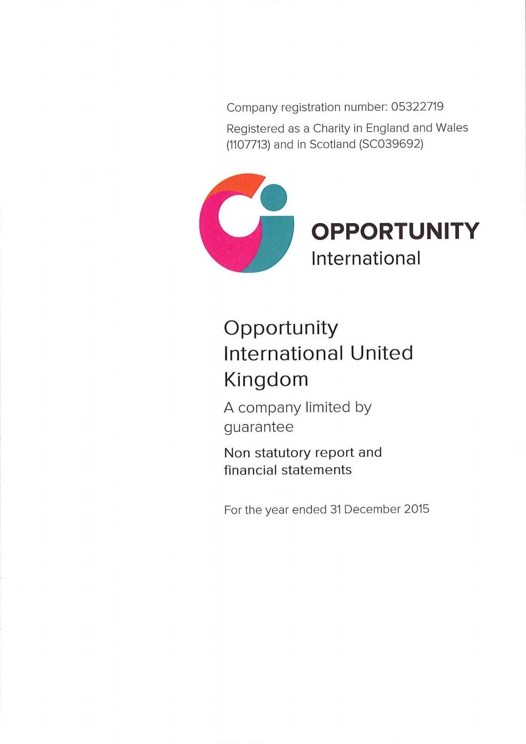 OIUK Financial Statement 2015 by Opportunity International - Issuu
