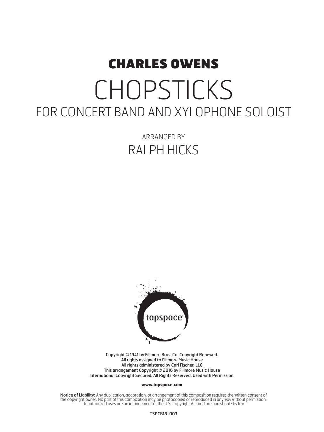 Chopsticks (band version) - SAMPLE by Tapspace - Issuu