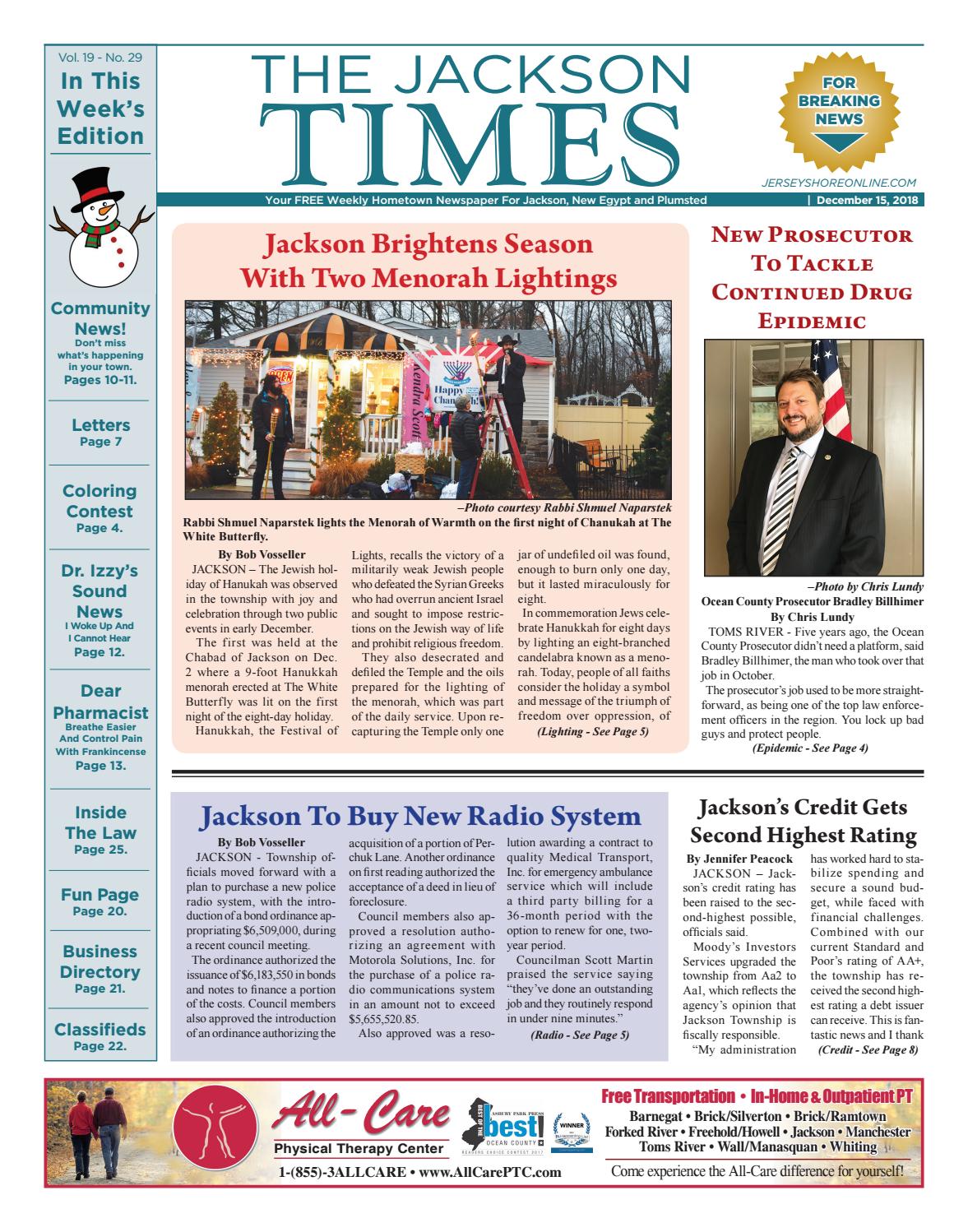 2018-12-15 - The Jackson Times by Jersey Shore Online - Issuu