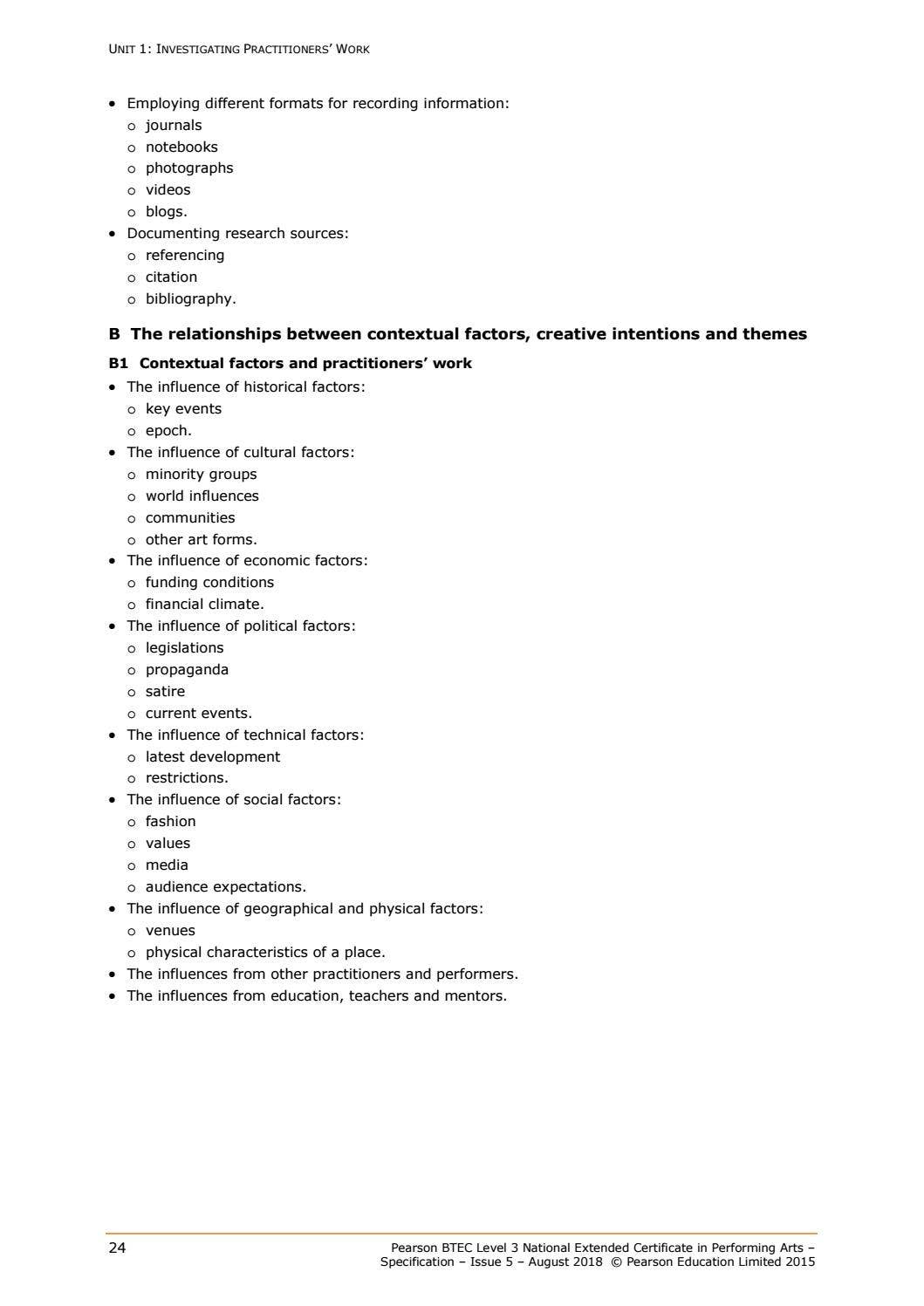 BTEC Level 3 Dance Extended Specification by Ullswater Community ...
