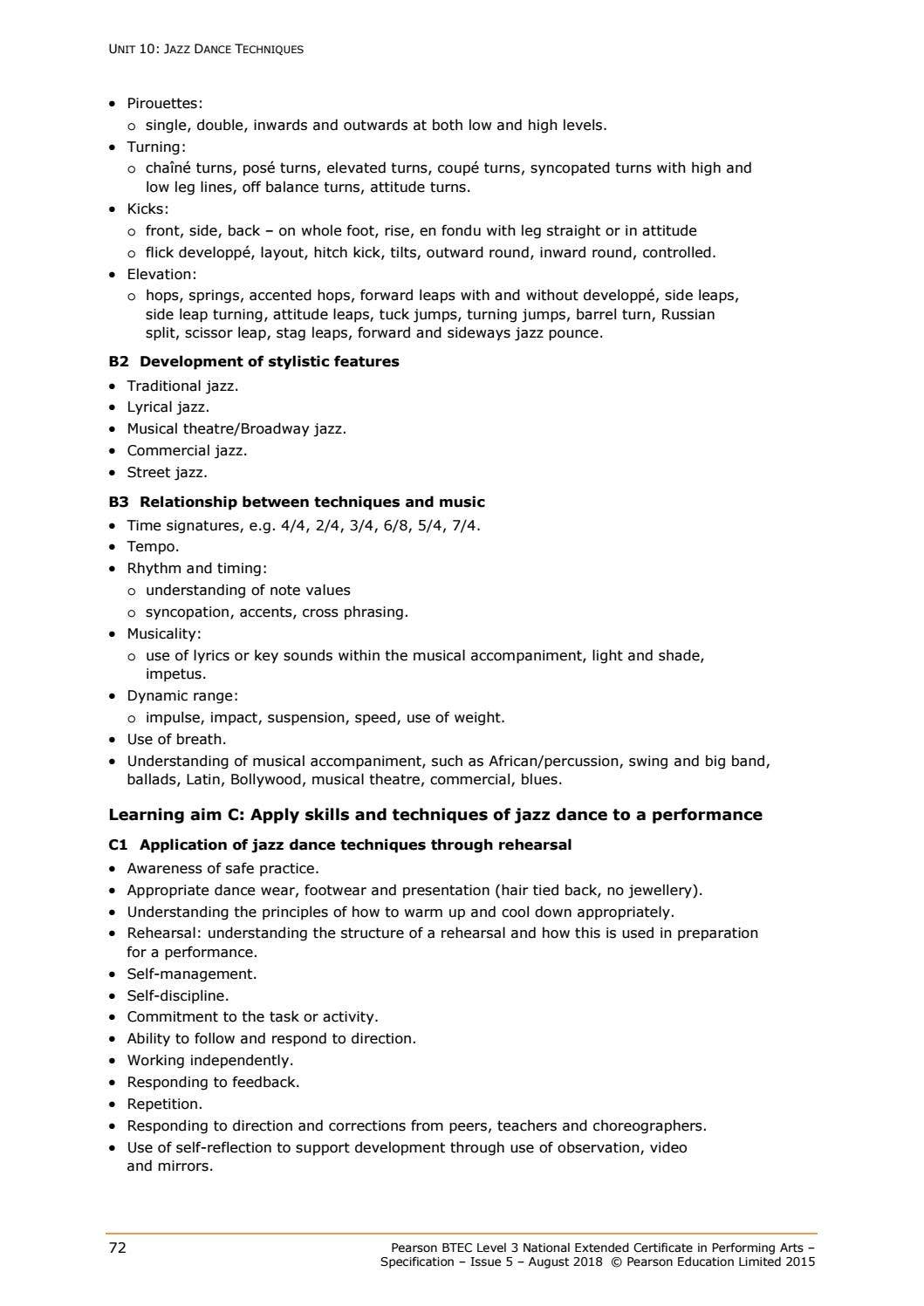 BTEC Level 3 Dance Extended Specification by Ullswater Community ...