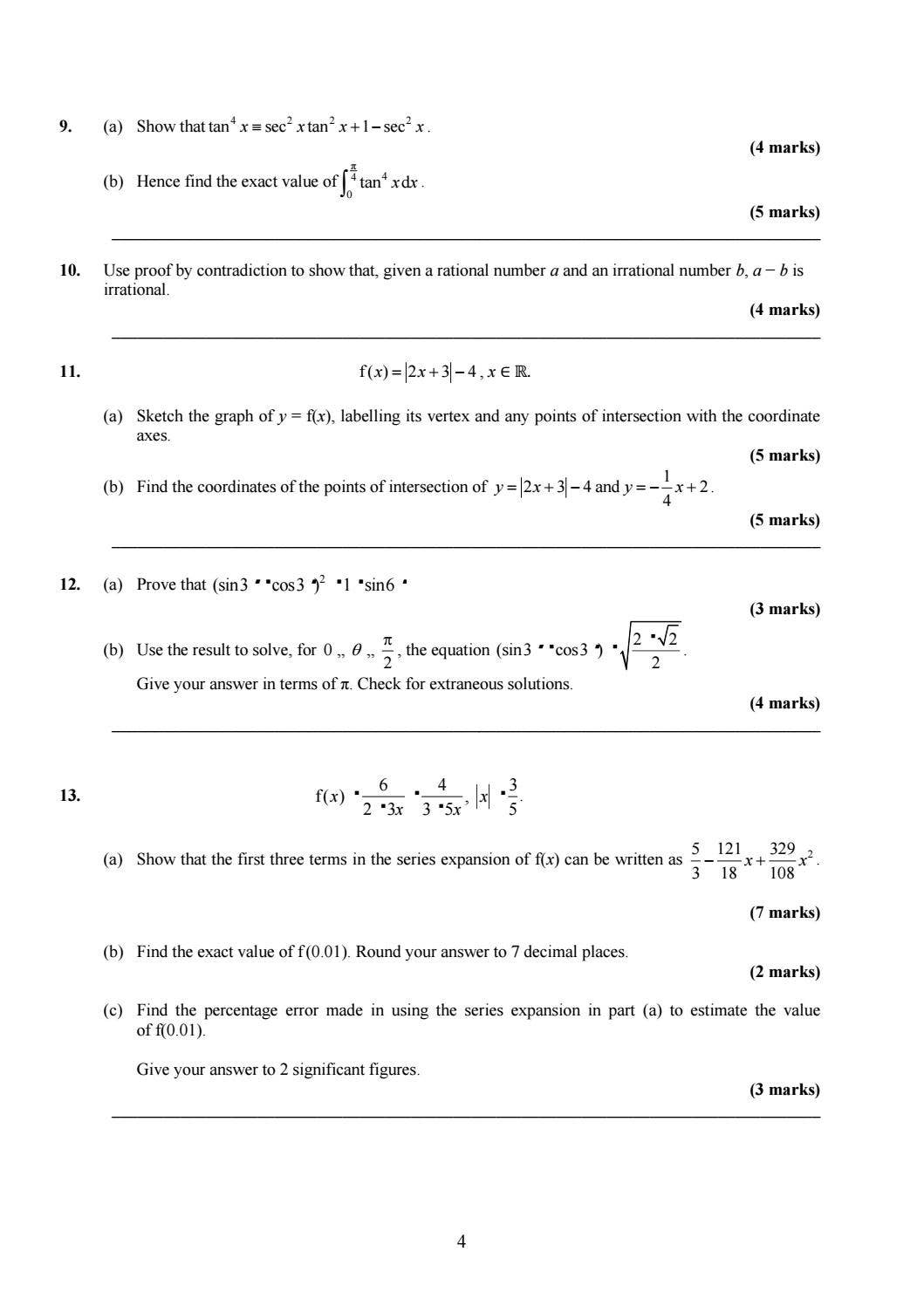 01a A Level Mathematics Practice Paper A - Pure Mathematics by ...