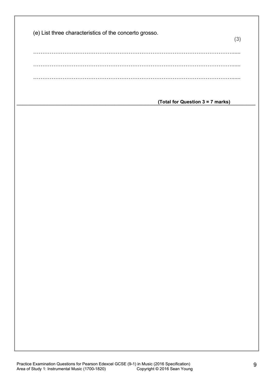 Practice GCSE Music Exam Questions AOS1 by Ullswater Community College ...