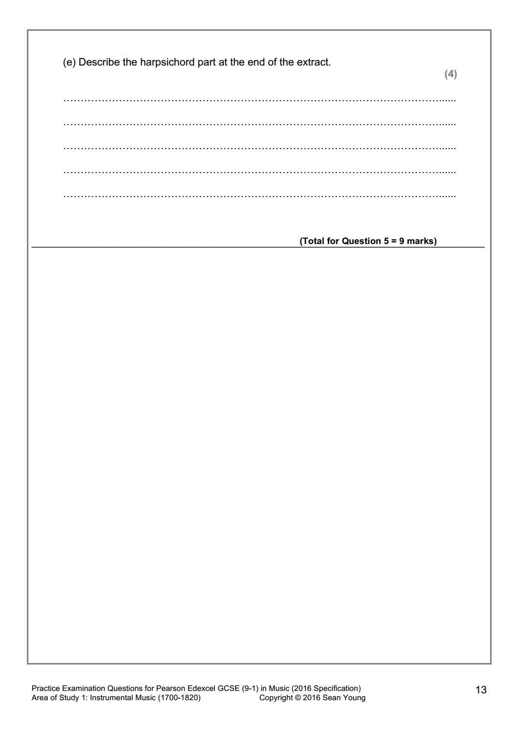 Practice GCSE Music Exam Questions AOS1 by Ullswater Community College ...