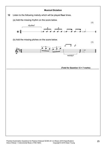 Practice GCSE Music Exam Questions AOS1 by Ullswater Community College ...