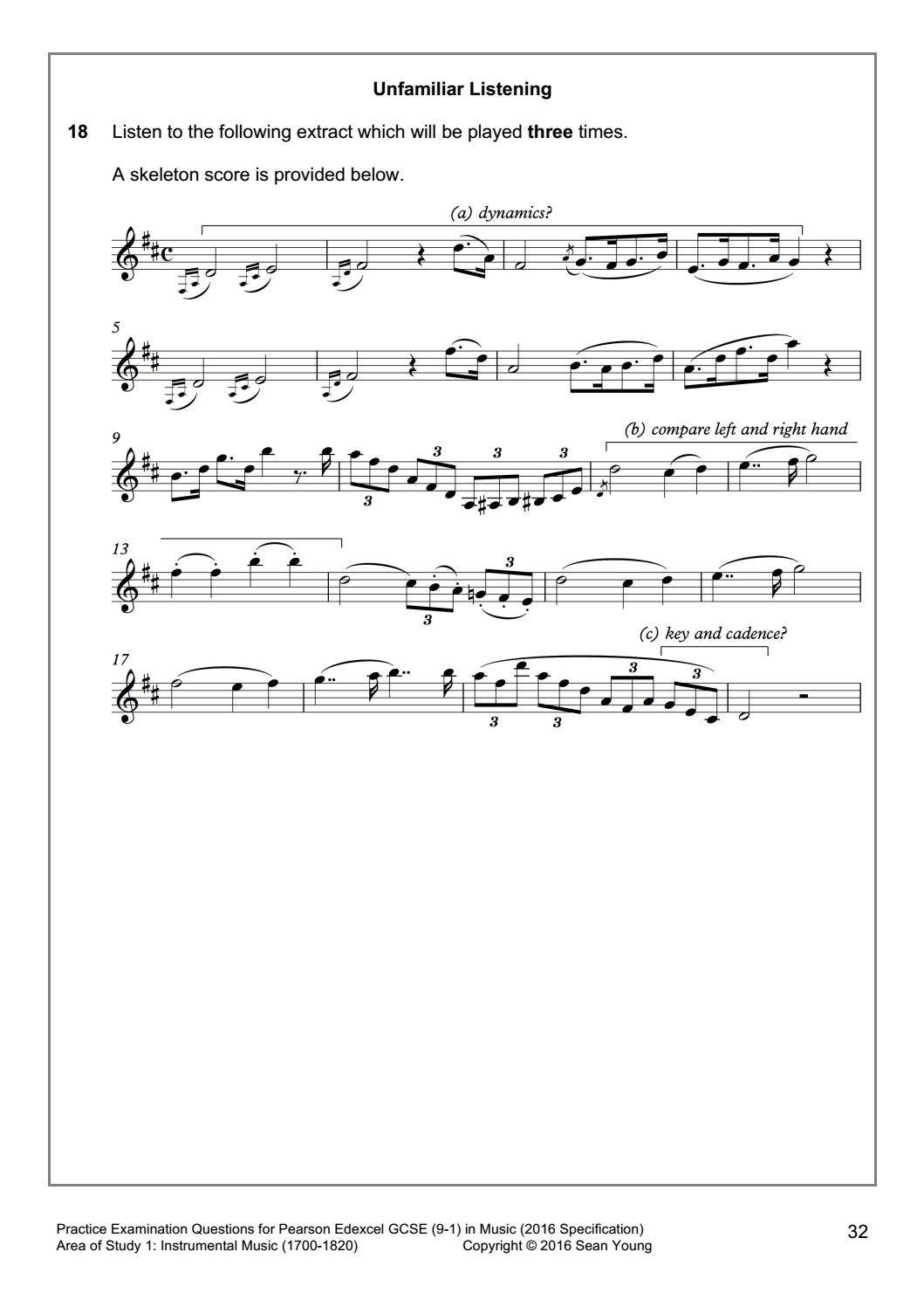 Practice GCSE Music Exam Questions AOS1 by Ullswater Community College ...