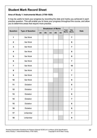 Practice GCSE Music Exam Questions AOS1 by Ullswater Community College ...