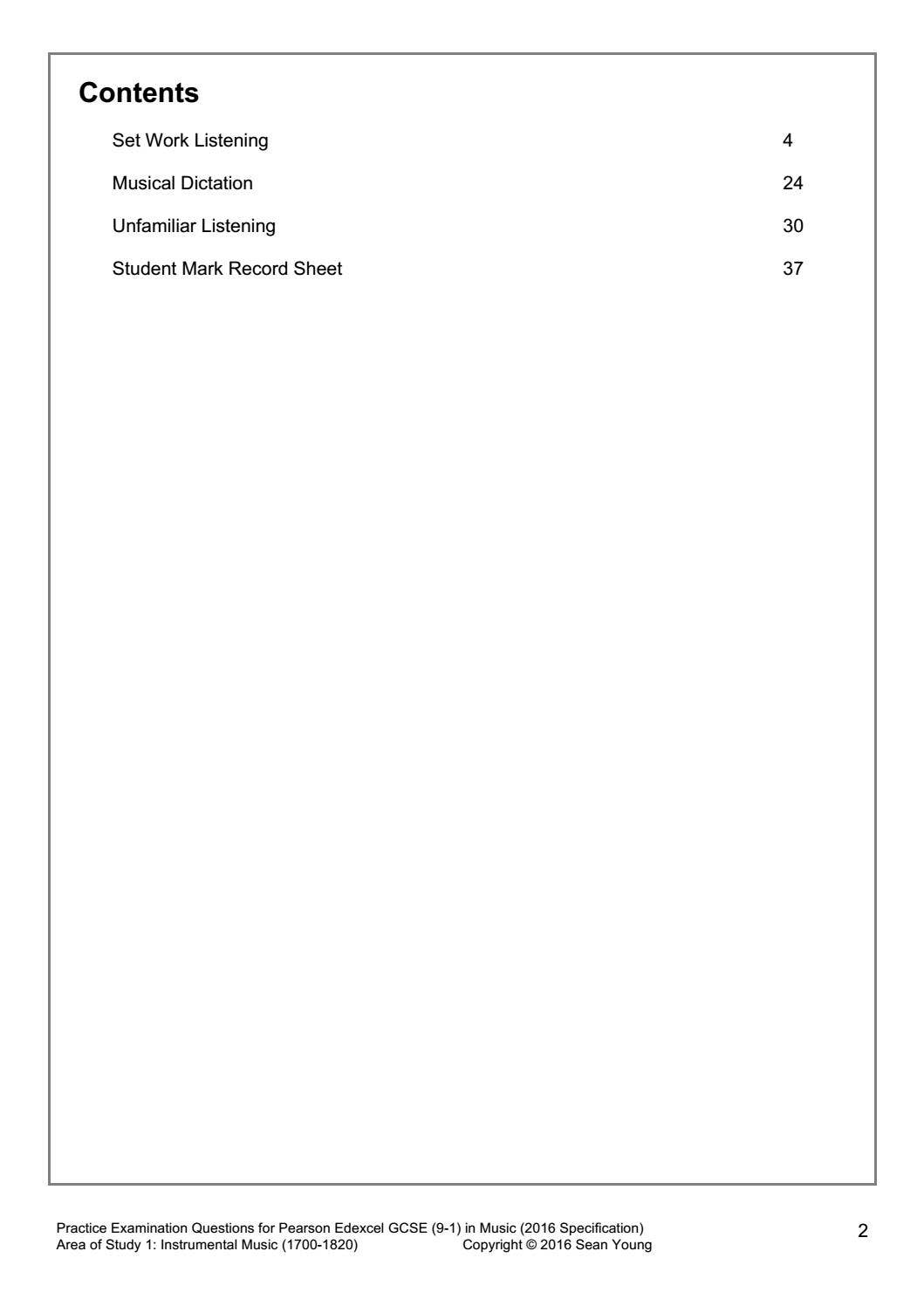 Practice GCSE Music Exam Questions AOS1 by Ullswater Community College ...