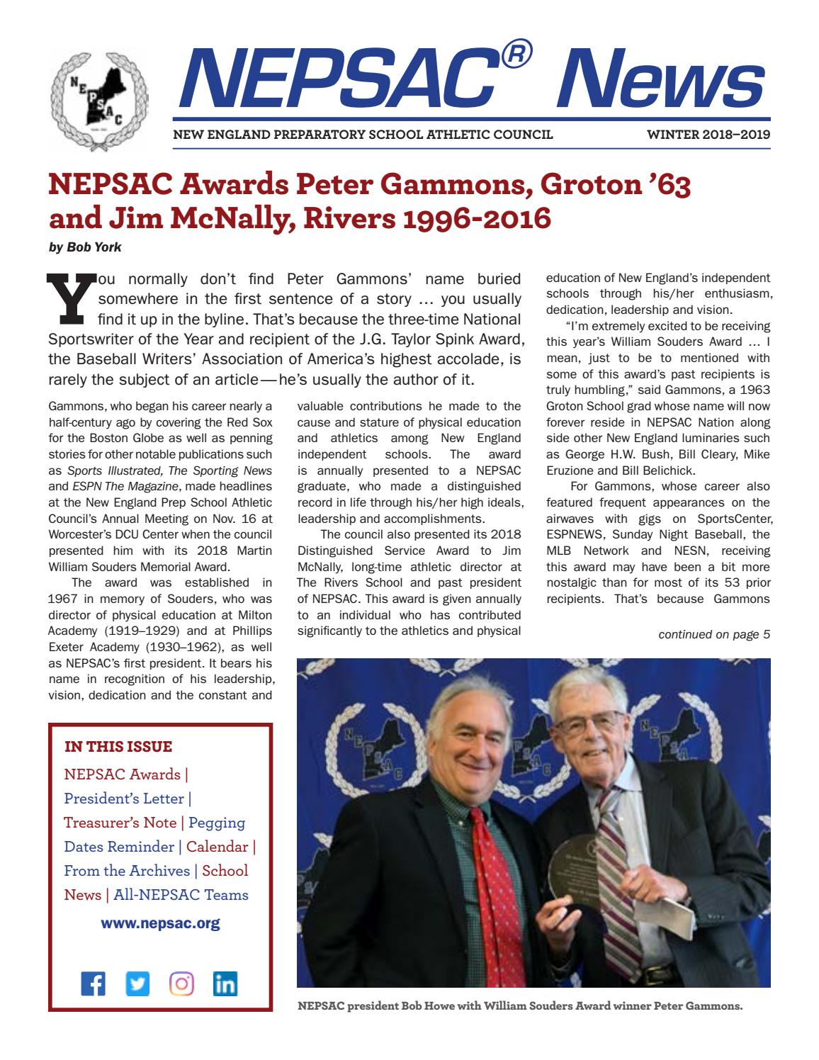 NEPSAC NEWSLETTER - WINTER 2018-19 by NEPSAC COMMUNICATIONS - Issuu