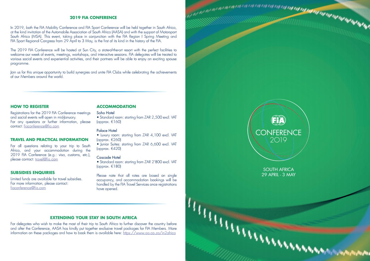 2019 FIA Conference by Fédération Internationale de l'Automobile - Issuu