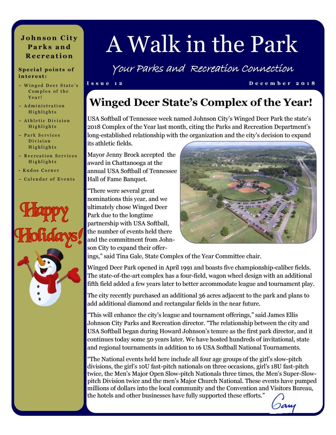 A Walk in the Park Newsletter by City of Johnson City - Issuu
