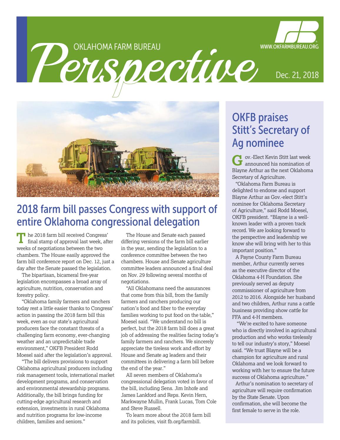 Perspective – Dec. 21, 2018 by Oklahoma Farm Bureau - Issuu
