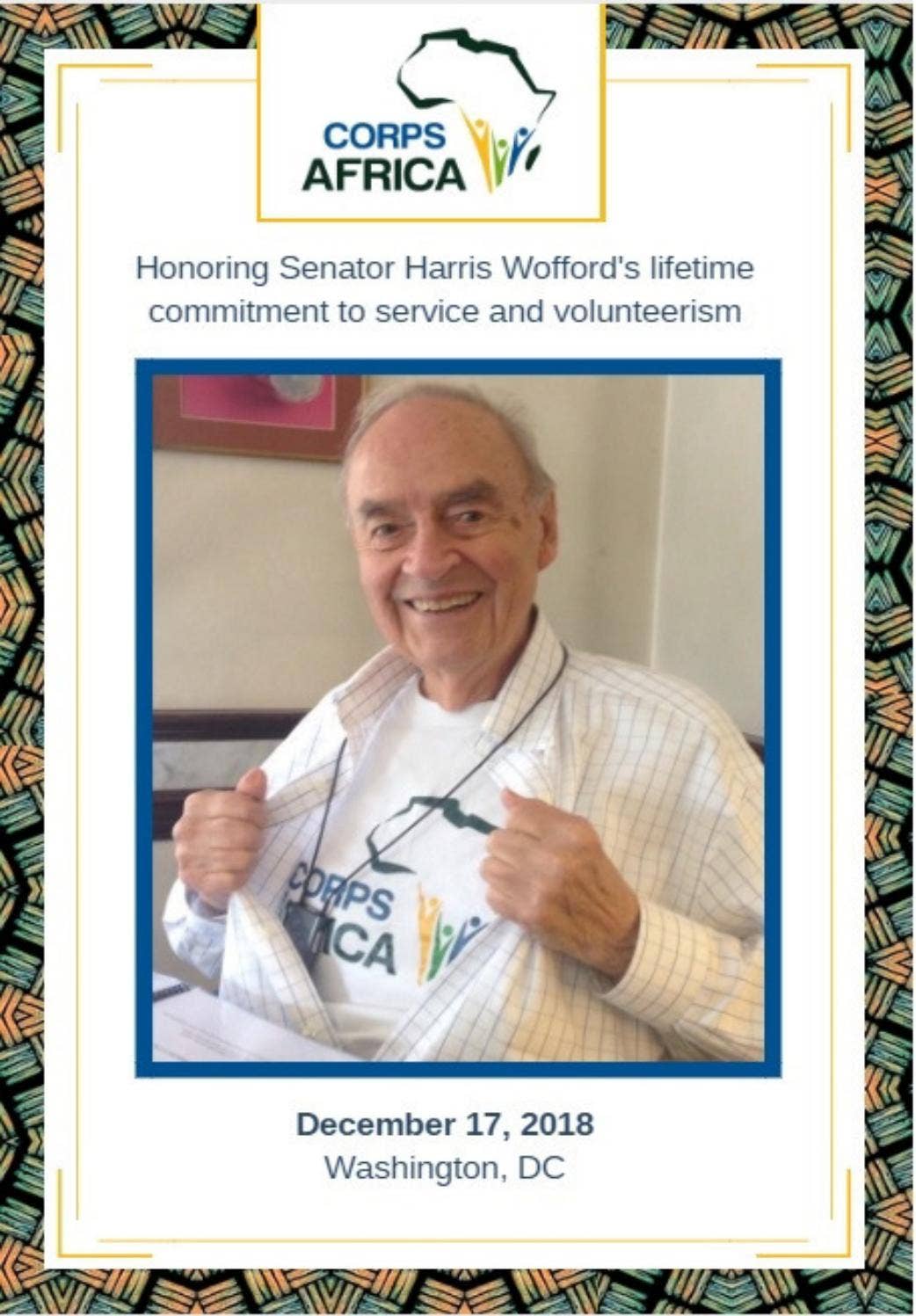 Honoring Senator Harris Wofford's lifetime commitment to service and ...