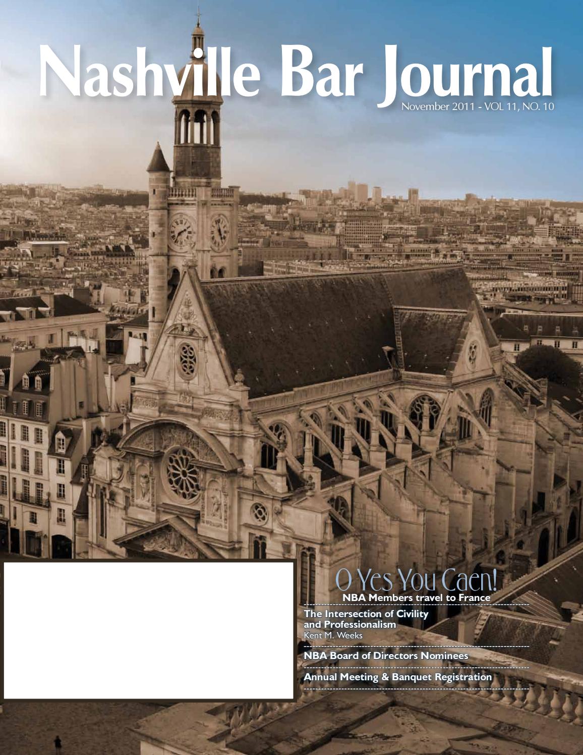 Nashville Bar Journal | November 2011 by Nashville Bar Association - Issuu
