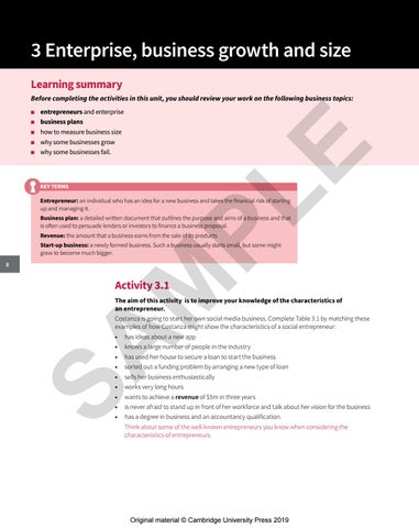 Cambridge IGCSE and O Level Business Studies Workbook Sample by ...
