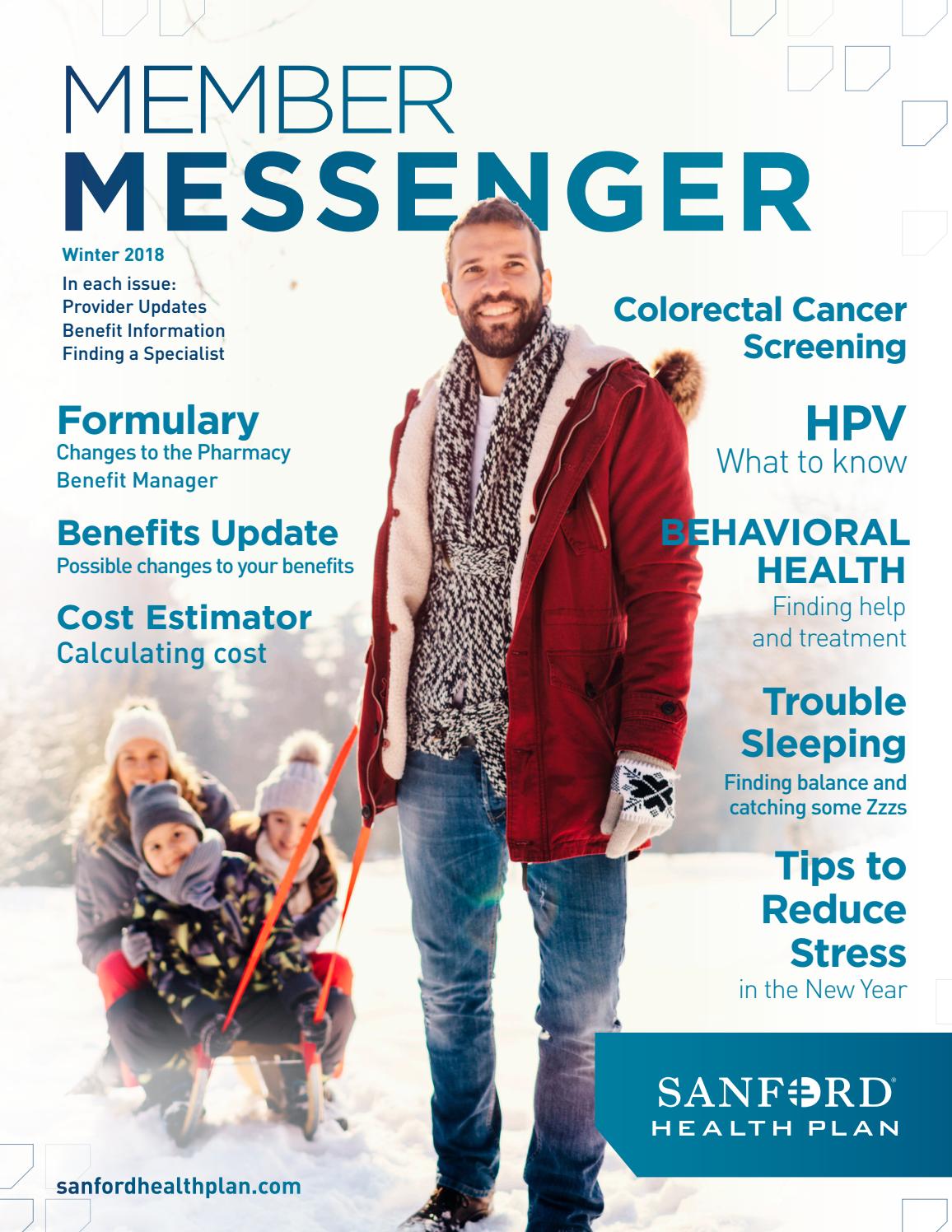 Sanford Health Plan Member Messenger Newsletter NDPERS Winter 2018 by ...