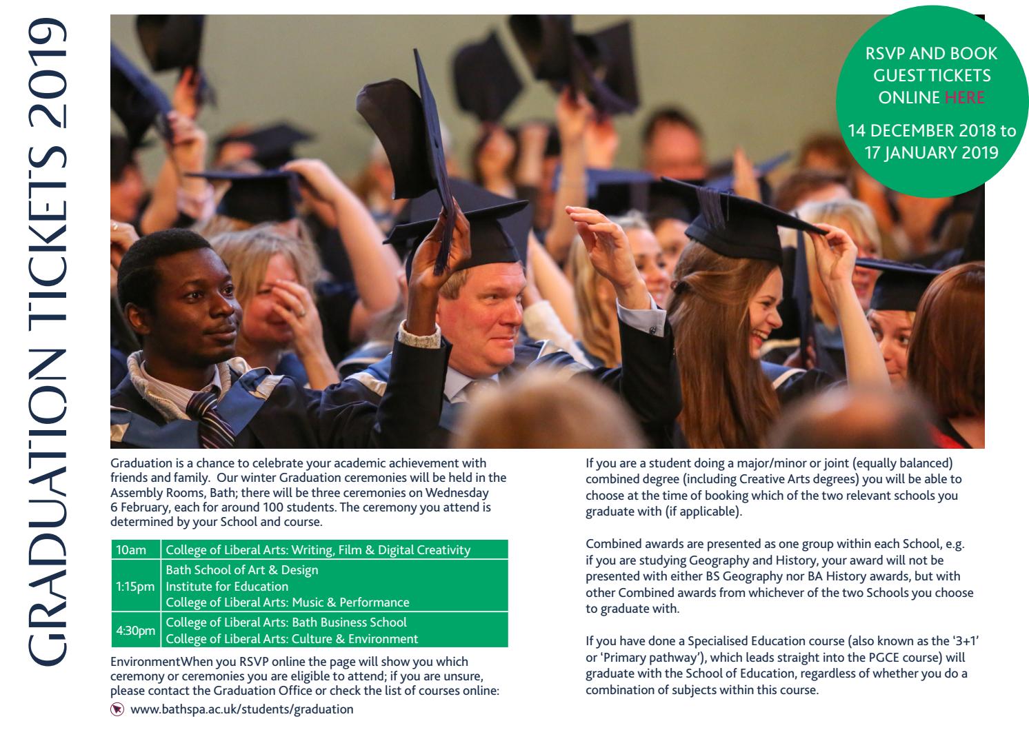 Graduation Tickets 2019 by Bath Spa University - Issuu