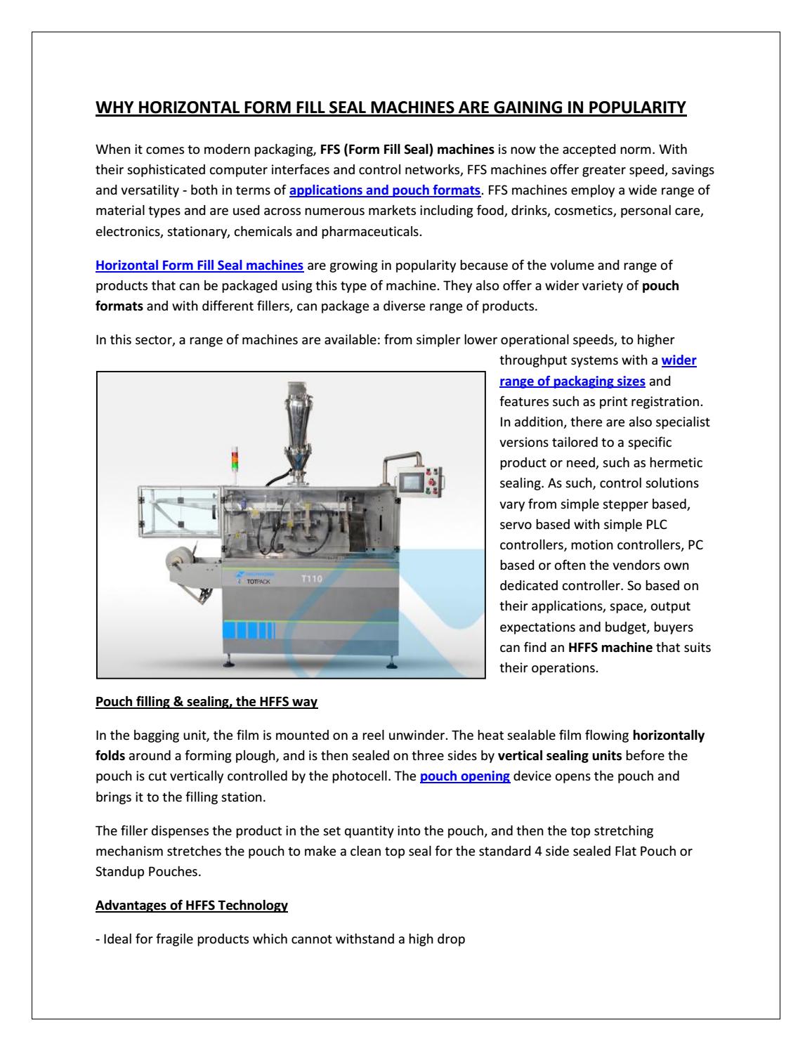 Why Horizontal Form Fill Seal Machines Are Gaining in Popularity by ...