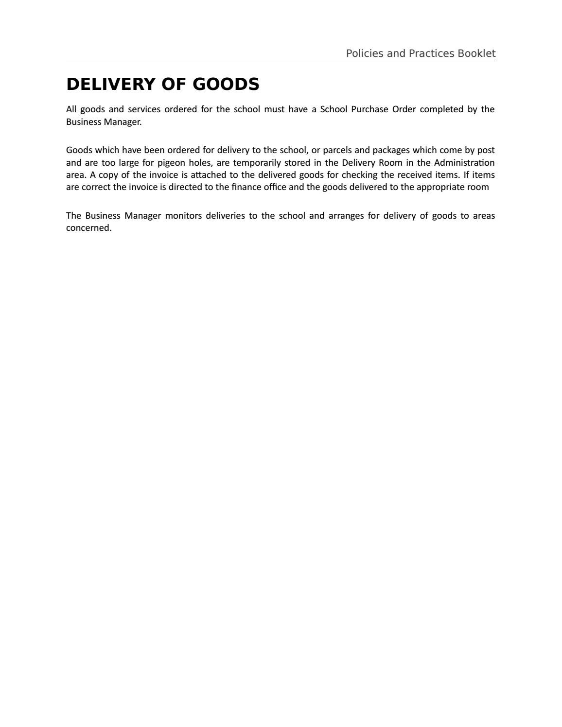 Delivery of Goods by Adelaide High School - Issuu
