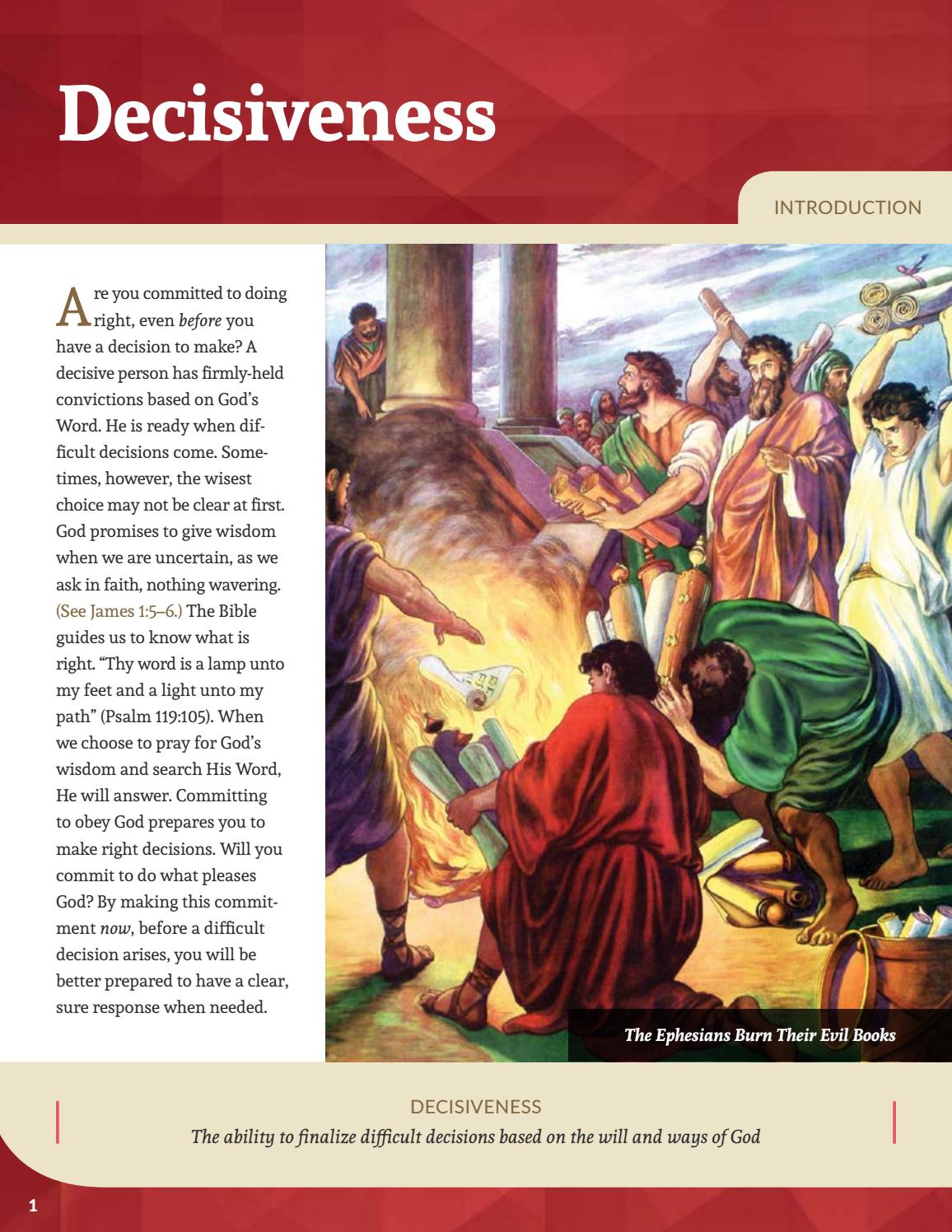 Decisiveness Character Curriculum by Institute in Basic Life Principles ...