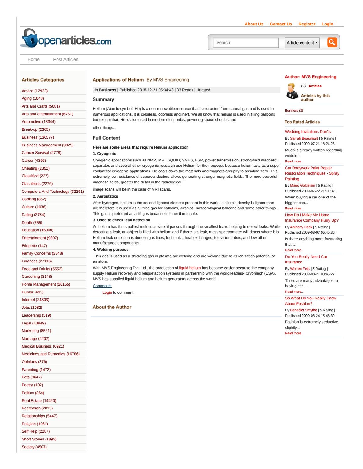 Applications of Helium by MVS Engg - Issuu