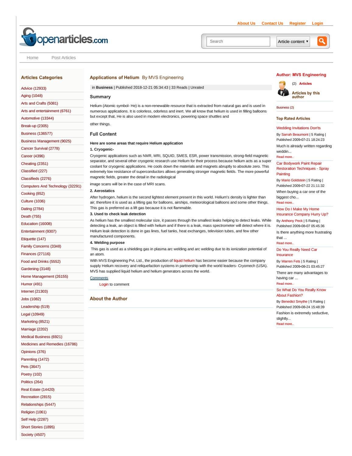 Applications of Helium by MVS Engg - Issuu