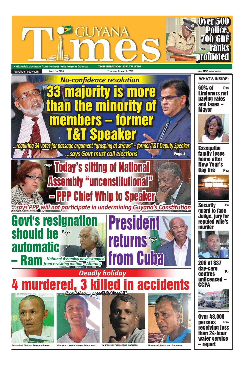 Guyana Times - Thursday, January 3, 2019 by Gytimes - Issuu