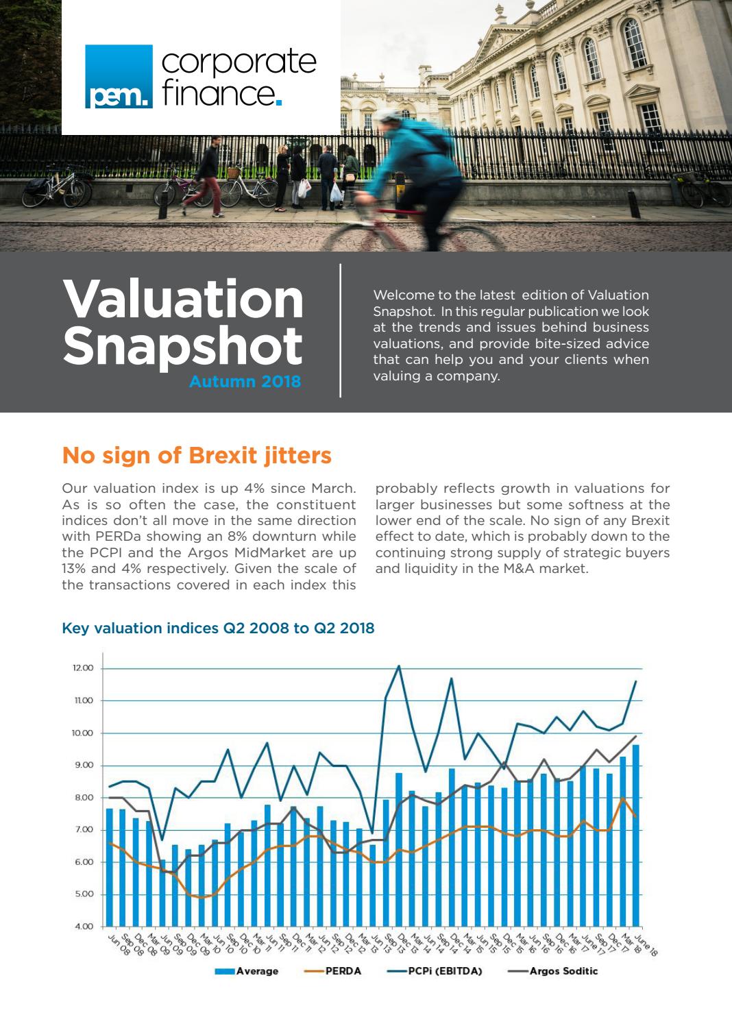 Valuation Snapshot - Autumn 2018 by PEM Corporate Finance - Issuu