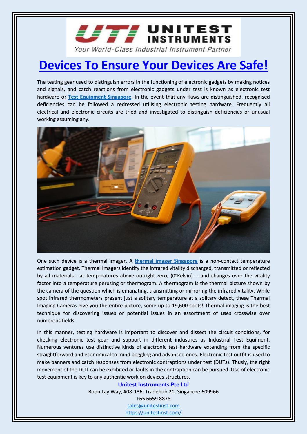 Devices To Ensure Your Devices Are Safe! by Unitest Instruments - Issuu