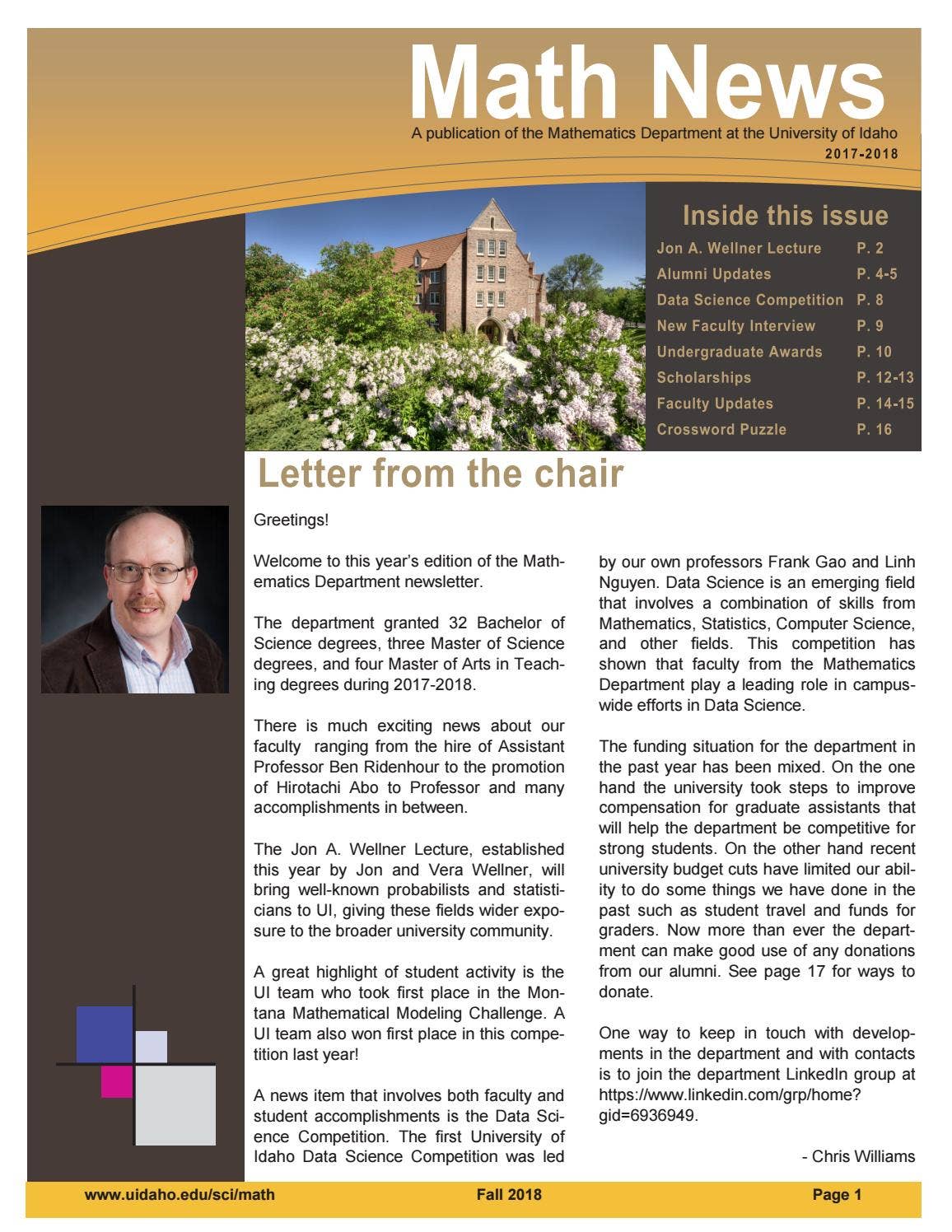 Math News 2017 - 2018 | Department of Math by The University of Idaho ...