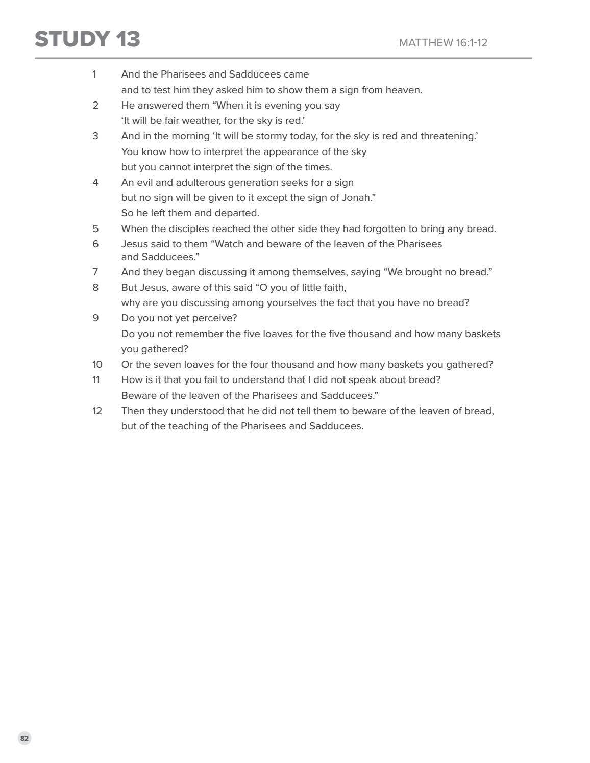 Matthew Studies chapters 12-16 by sjvan - Issuu