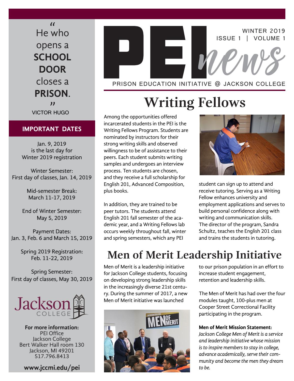 JC PEI Newsletter Jan. 2019 by Jackson College - Issuu