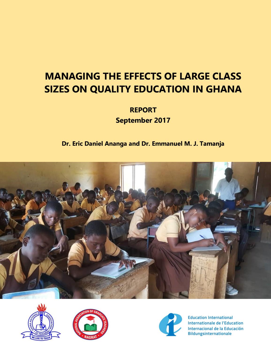 Managing the Effects of Large Class Sizes on Quality Education in Ghana ...
