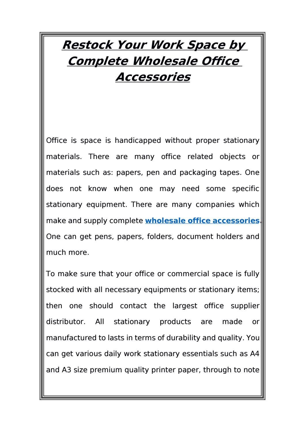 Restock Your Work Space by Complete Wholesale Office Accessories by ...