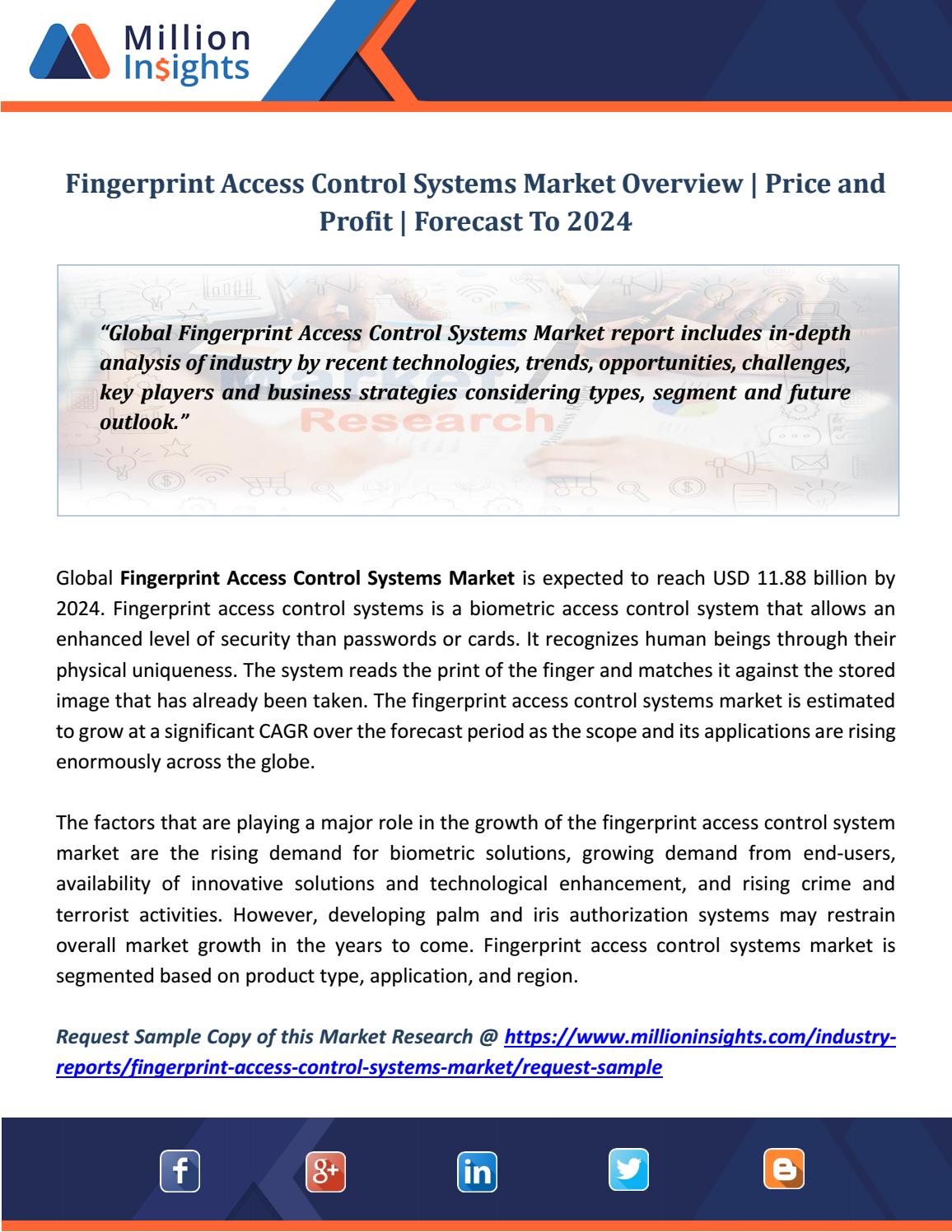 Fingerprint Access Control Systems Market Overview | Price and Profit ... Fingerprint Access Control Systems Market Overview | Price and Profit ...